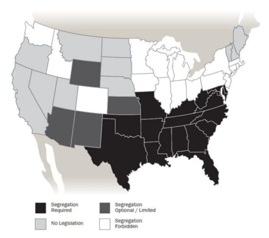Handout F: Segregation Laws Map, 1953 | National Leader in Civic ...