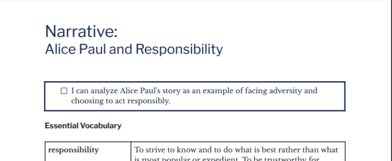 Alice Paul and Responsibility Narrative - Bill of Rights Institute