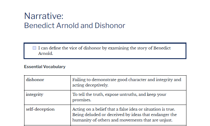 Benedict Arnold and Dishonor Narrative - Bill of Rights Institute