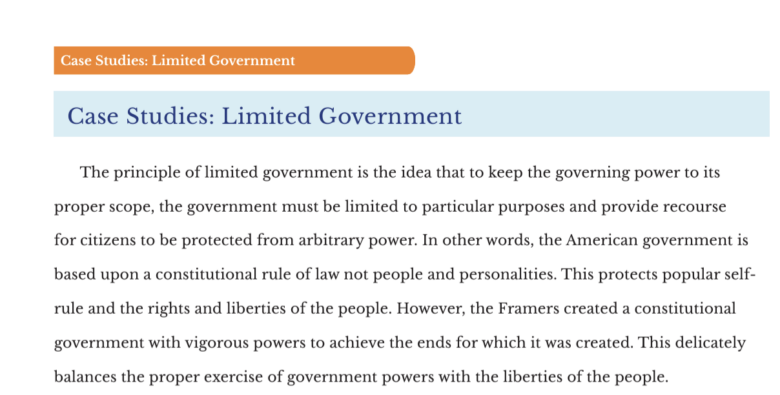 Limited Government Examples Solved Vocabulary 1. Explain The