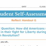 Student Self-Assessment Handout | Course of the American Revolution ...