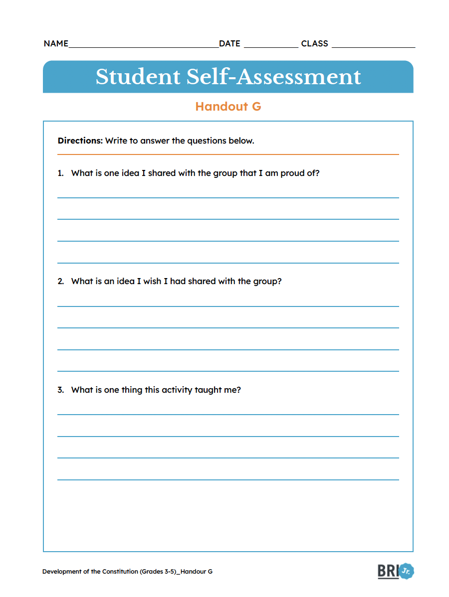 3-5 Development of the Constitution Student-Self Assessment