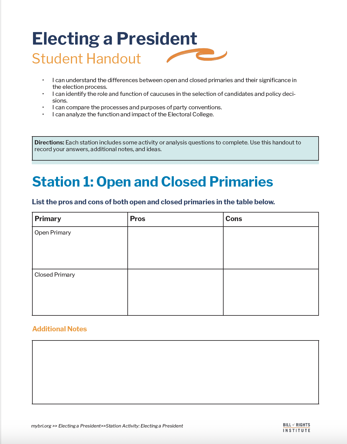 Electing a President | How is the President Elected? Station Activity ...
