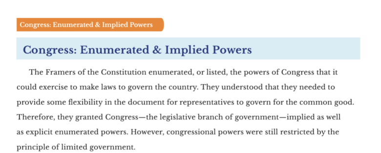 Explaining The Meaning Of The Enumerated Powers With Examples Implied