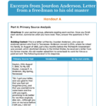 3-5 Elementary Excerpts from Jourdon Anderson Letter
