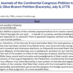 Primary Sources: Petition to the King, July 8, 1775 and Olive Branch ...