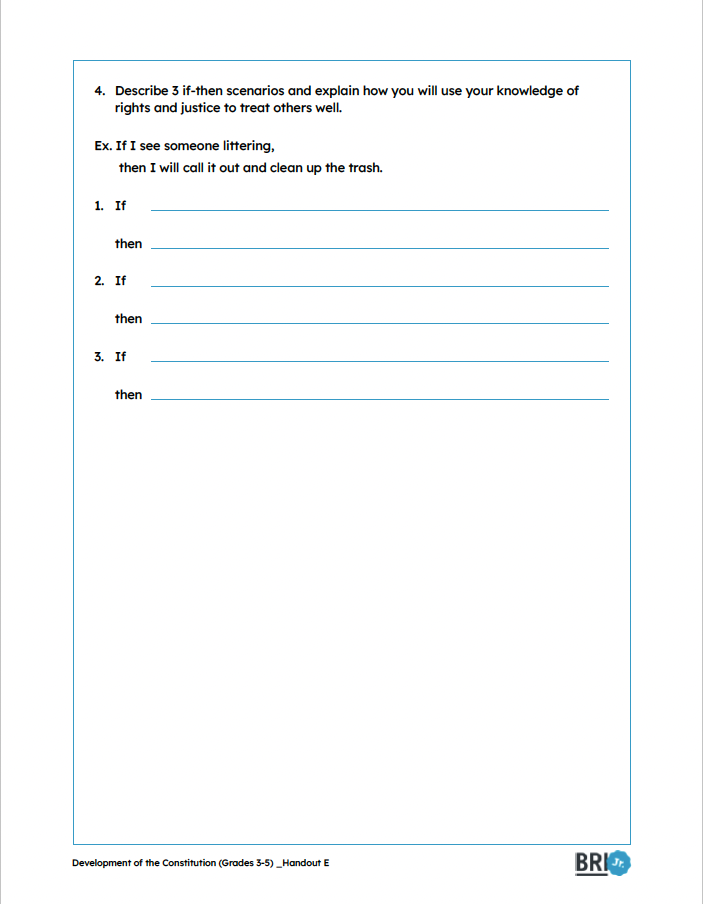 Justice Plan | Development of the Constitution | Elementary