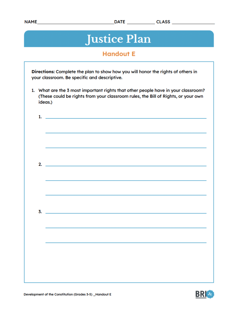 Justice Plan | Development of the Constitution | Elementary