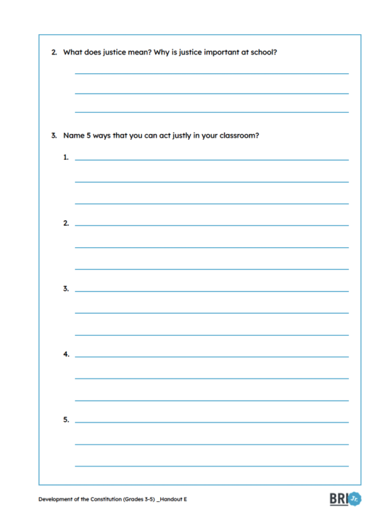 Justice Plan | Development of the Constitution | Elementary