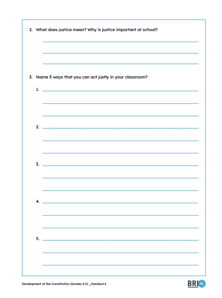 Justice Plan | Development of the Constitution | Elementary