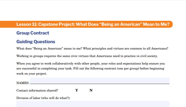 Group Contract - Bill of Rights Institute