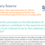 Maria Stewart Advocates Education for African American Women, 1832 ...