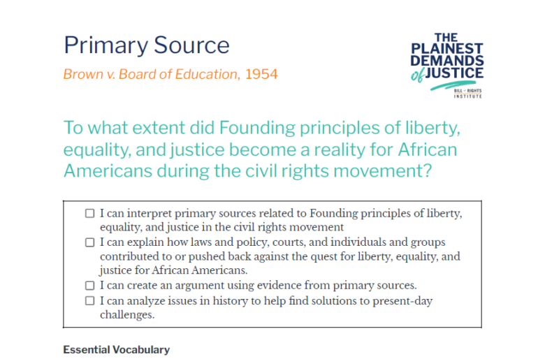 Brown v. Board of Education, 1954 - Bill of Rights Institute