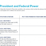 Handout A: The President and Federal Power (V2) | Bill of Rights Institute