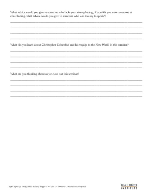 Paideia Seminar Reflection | Bill of Rights Institute