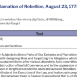 Primary Source: Proclamation of Rebellion, August 23, 1775 | Bill of ...