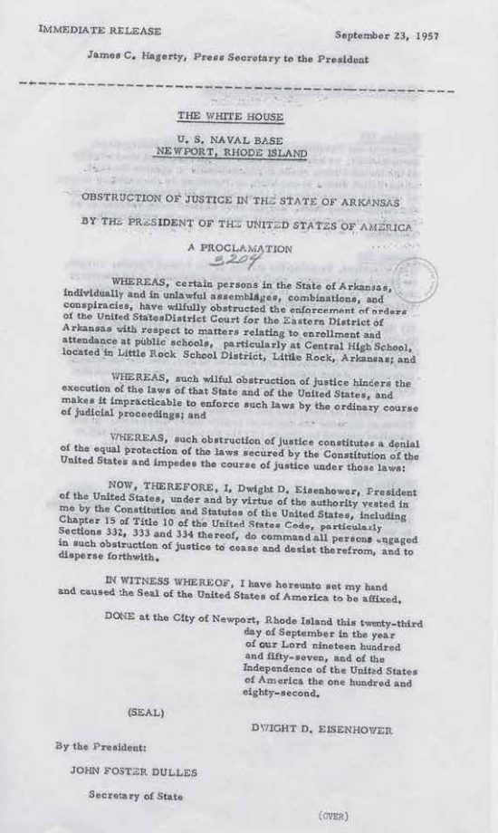 Handout B: Document Based Question (Little Rock Crisis) | National ...