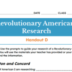 Revolutionary Americans Research Handout | National Leader in Civic ...