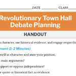 Revolutionary War Town Hall Debate Planning Activity | Middle School ...