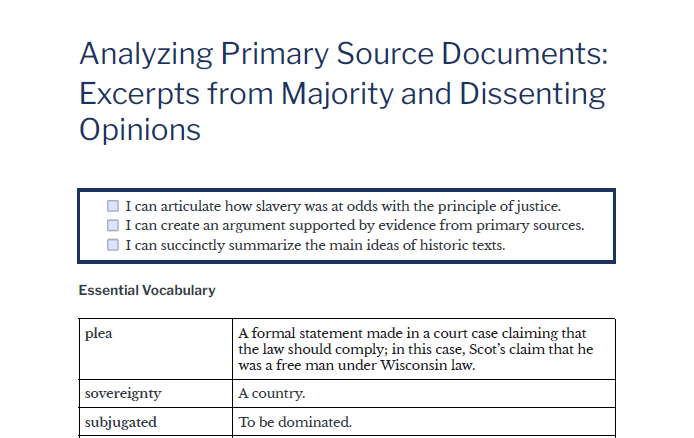 Roger Taney: Analyzing Primary Source Documents - Bill of Rights Institute