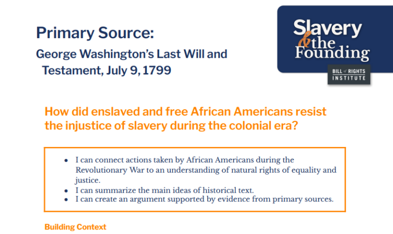 George Washington's Last Will and Testament, July 9, 1799 - Bill of ...