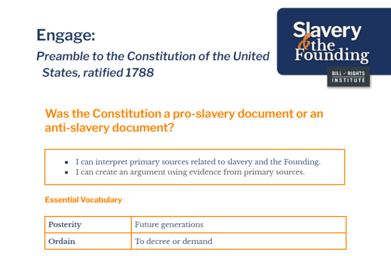 Engage: Preamble to the U.S. Constitution - Bill of Rights Institute
