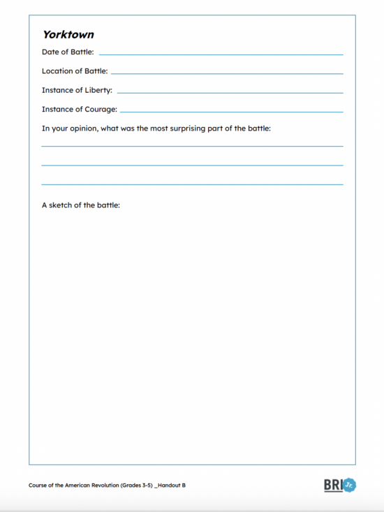 Scavenger Hunt Stations Handout | Course of the American Revolution ...