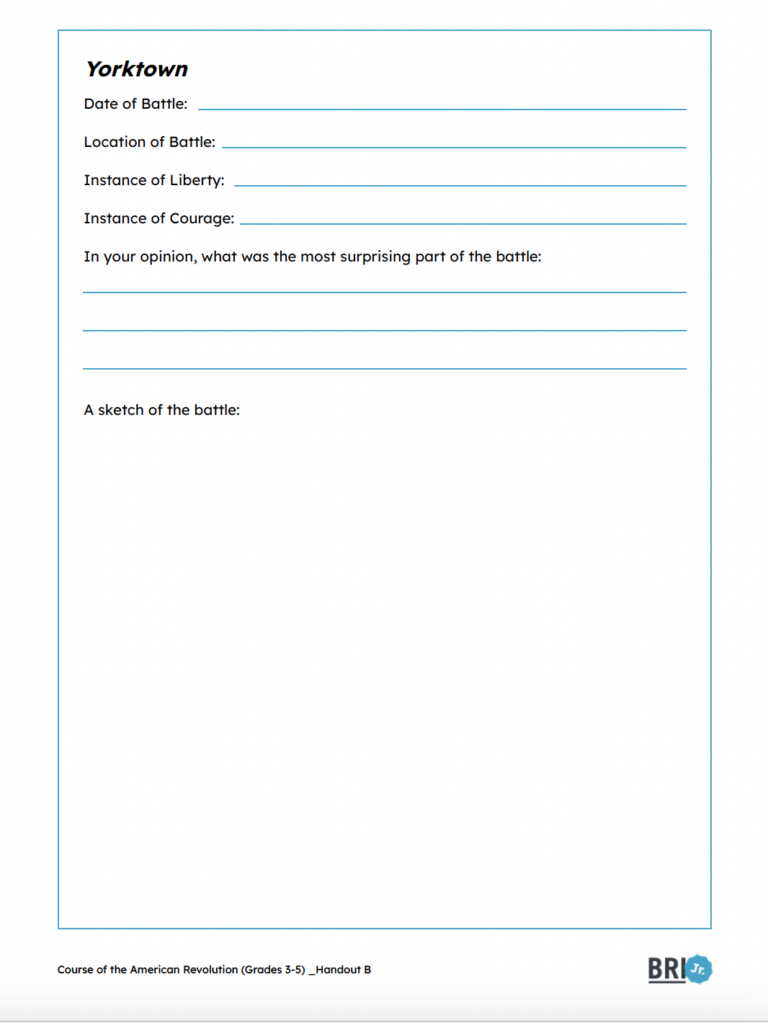 Scavenger Hunt Stations Handout | Course of the American Revolution ...
