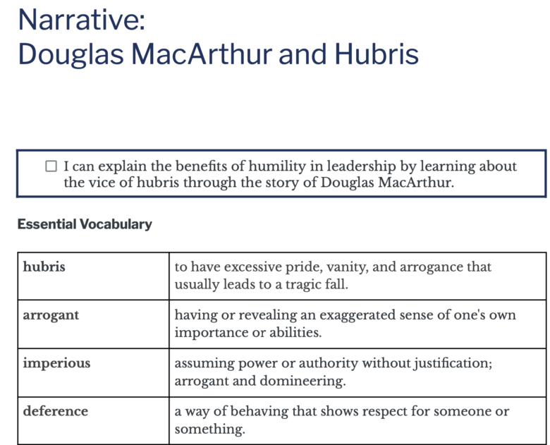 Douglas MacArthur and Hubris Narrative - Bill of Rights Institute