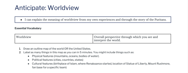 Worldview Activity - Bill of Rights Institute
