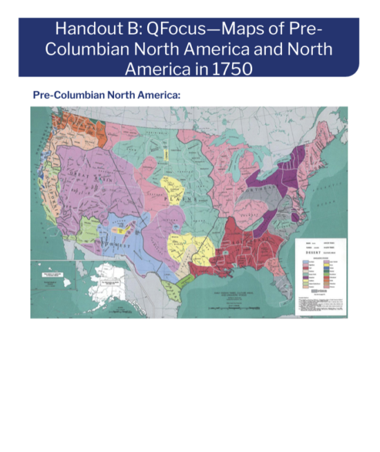 QFocus—Maps of PreColumbian North America and North America in 1750 ...