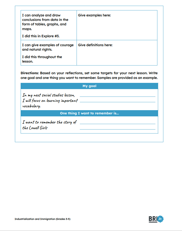 3-5 Industrialization and Immigration Student-Self Assessment