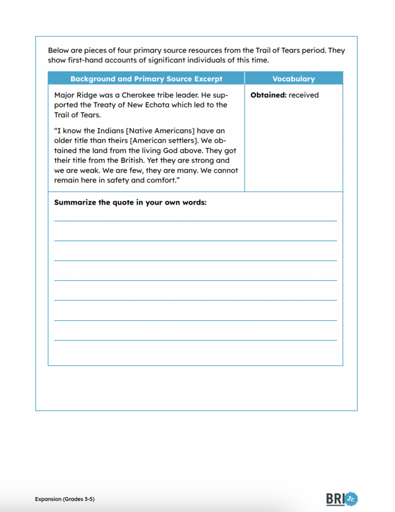 Trail of Tears Primary Sources | Bill of Rights Institute
