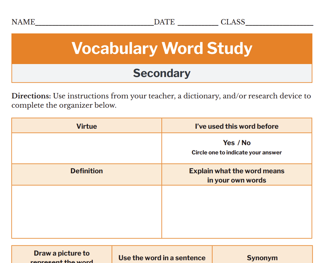 Middle School Vocabulary Word Study | Middle School Social Studies ...