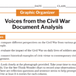 Voices from the Civil War Document Analysis Graphic Organizer | Middle ...
