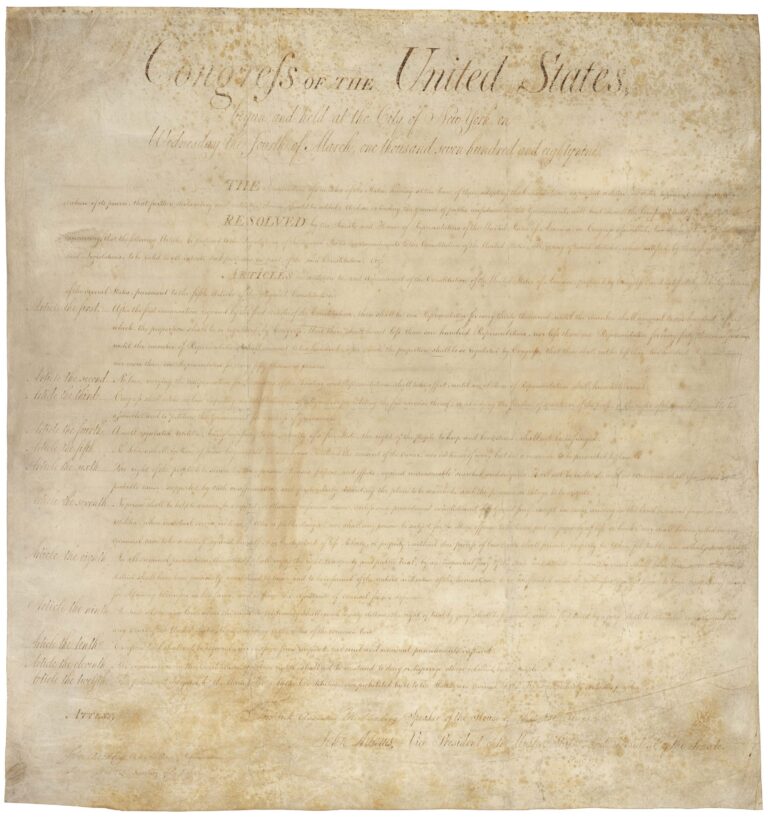 Bill of Rights, U.S. Constitution, 1791, civil liberties, individual ...