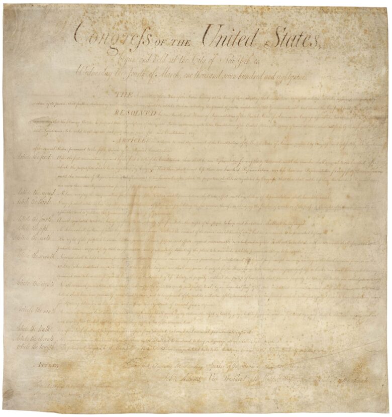 Bill of Rights, U.S. Constitution, 1791, civil liberties, individual ...