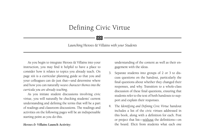 Defining Civic Virtue | Bill of Rights Institute