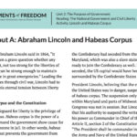 Handout A: Abraham Lincoln and Habeas Corpus | Bill of Rights Institute