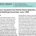 Handout I: Excerpts from Patrick Henry Speeches at the Virginia ...