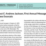 Handout C: Andrew Jackson, First Annual Message to Congress Excerpts ...