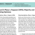 Handout D: Plessy v. Ferguson (1896), Majority and Dissenting Opinions ...