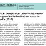 Handout F: Excerpts from Democracy in America, Advantages of the ...