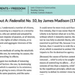 Handout A: Federalist No. 10, by James Madison (1787) | National Leader ...