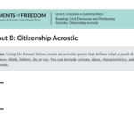 Handout B: Citizenship Acrostic | Bill of Rights Institute