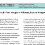 Handout E: First Inaugural Address, Ronald Reagan, 1981 | Bill of ...