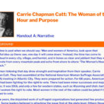 Carrie Chapman Catt: The Woman of the Hour and Purpose - Handout A ...