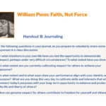 William Penn: Faith Not Force - Handout B: Journaling | Bill of Rights ...