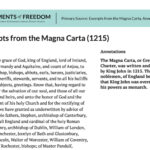 Primary Source: Excerpts from the Magna Carta Annotated | Bill of ...