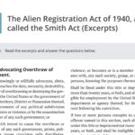 Handout D: The Alien Registration Act of 1940, also called the Smith ...